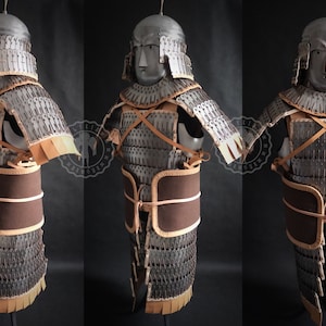 Full Set. Mongol/ Jurchen Lamellar + Helmet + Face Protection ...