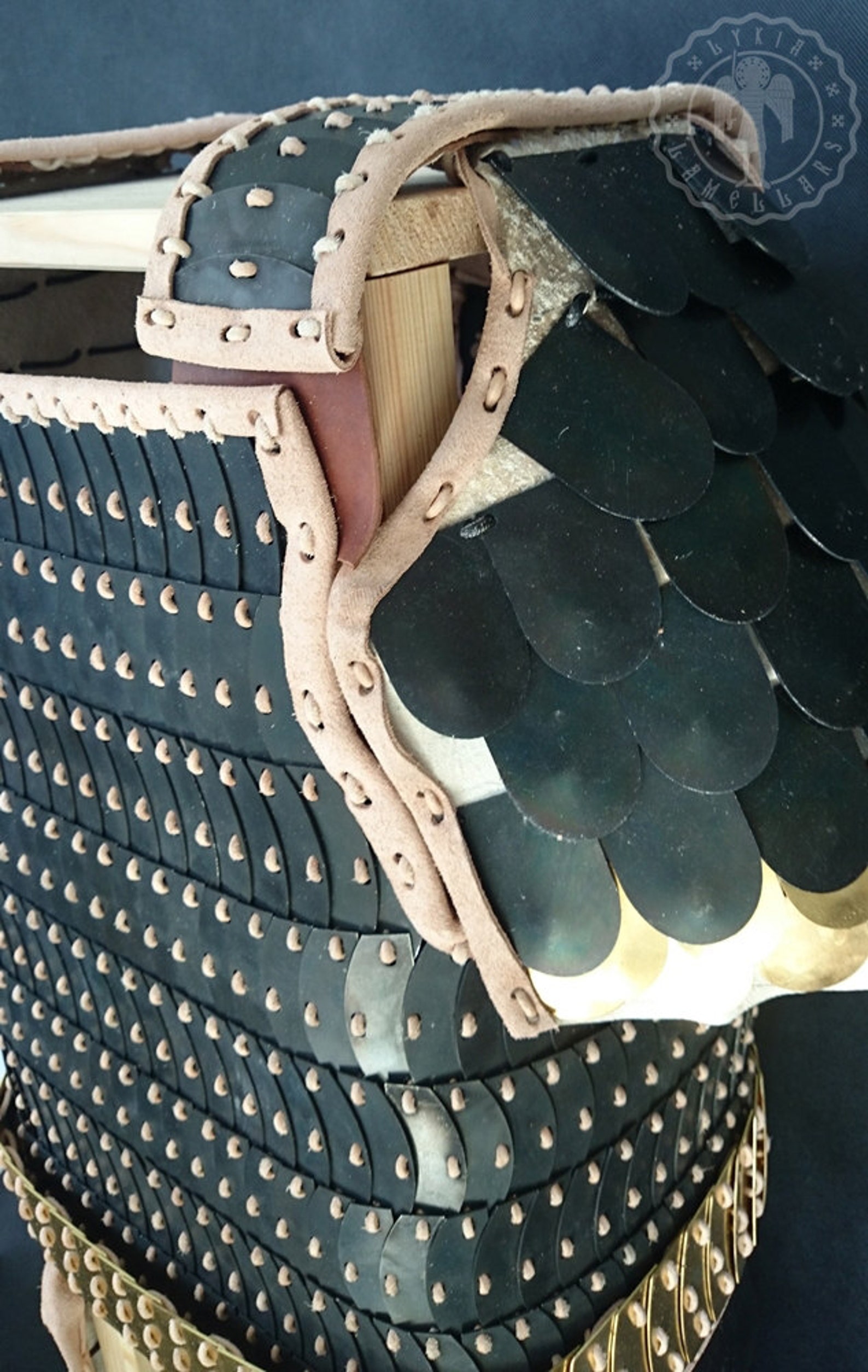 Long Lamellar Scale Armor Brass and Black Steel | Etsy