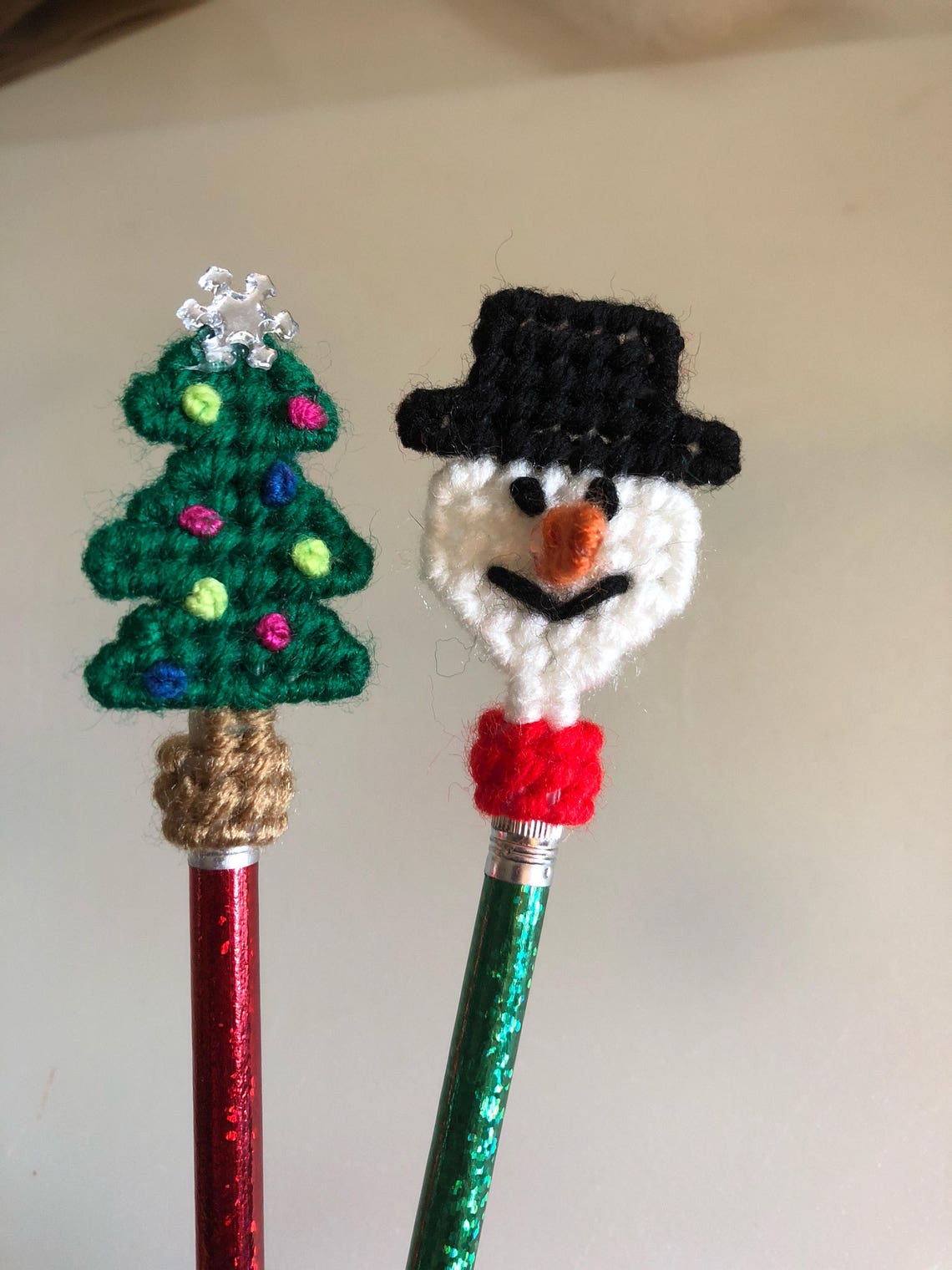 Christmas Pencil/pen Toppers - Snowman, Tree, Snowflake, Candy Cane - Etsy