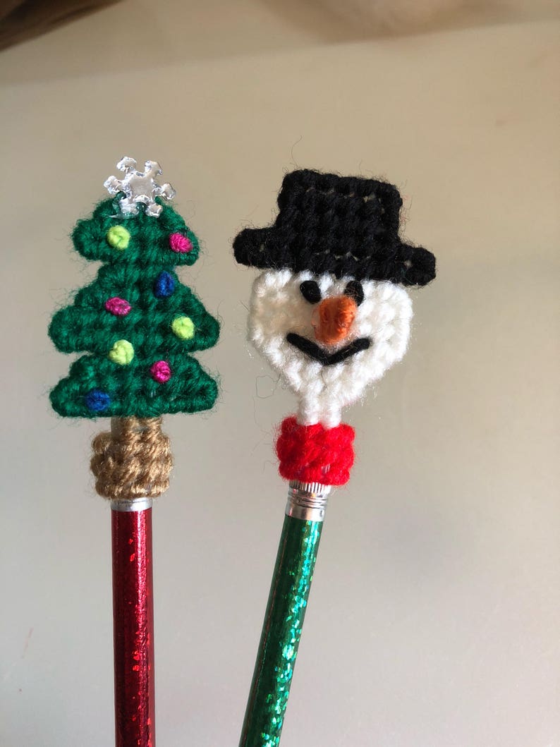 Christmas pencil with topper | Etsy