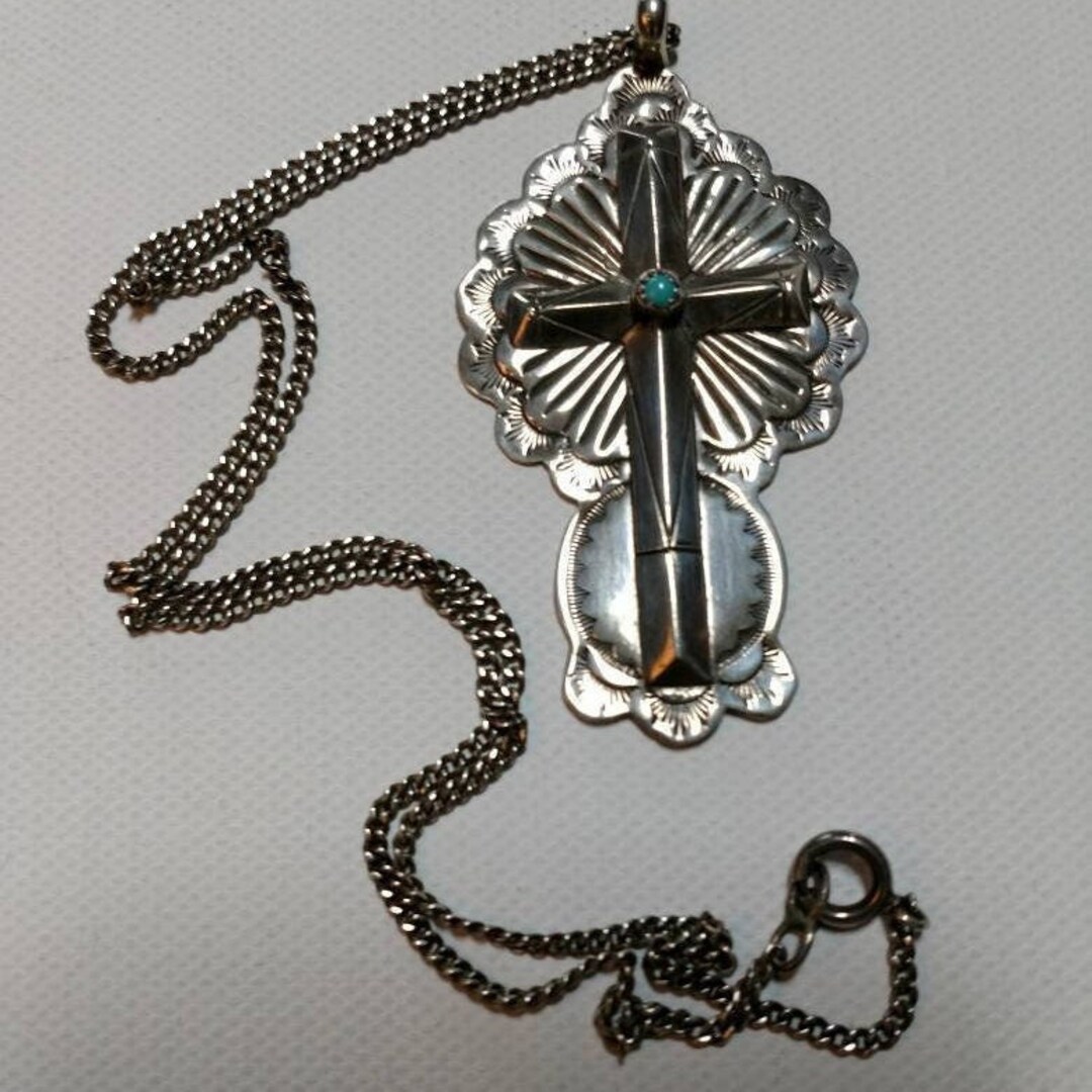 Vintage Native American Silver Cross Necklace 20 Inches - Etsy