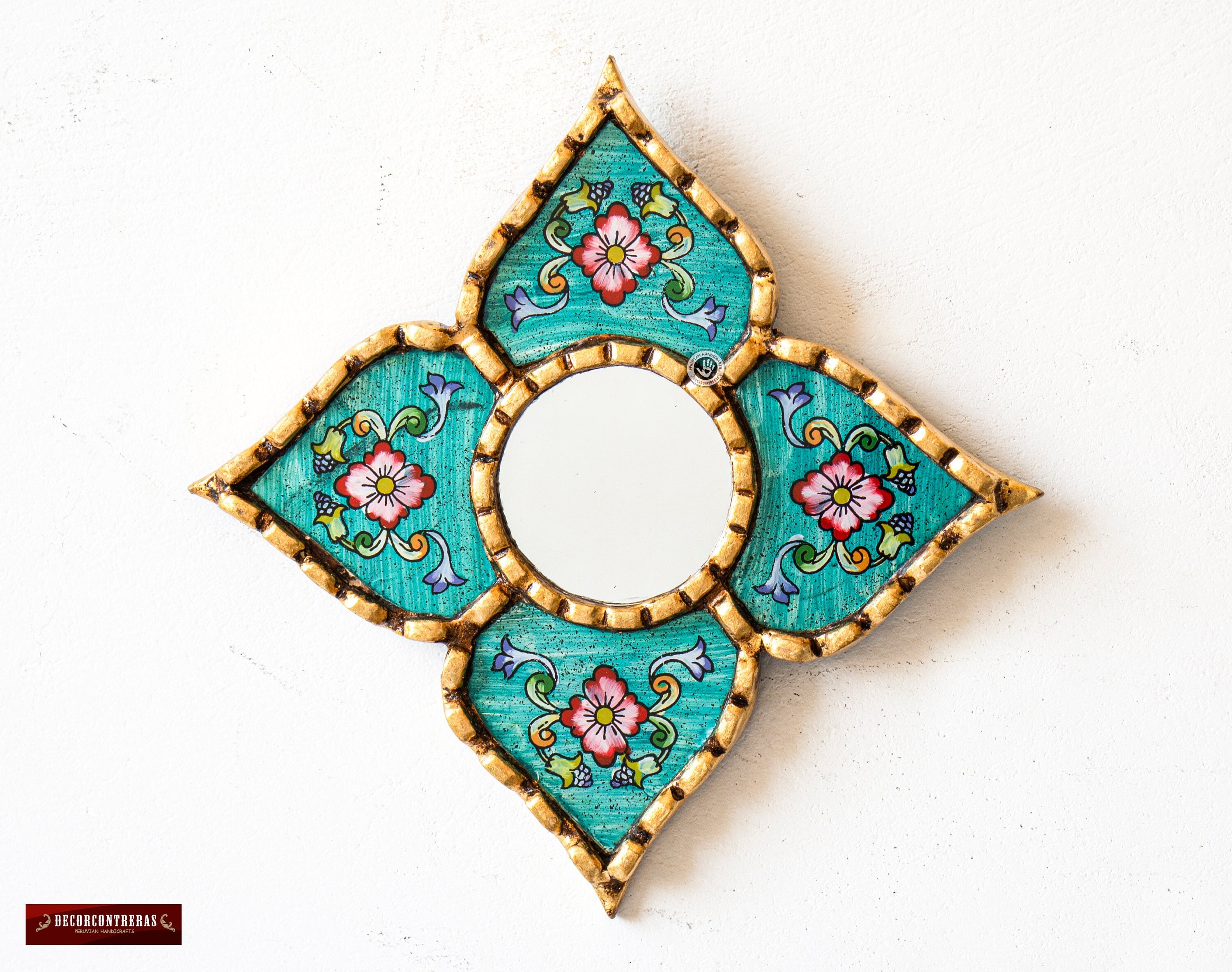 Peruvian Small Turquoise Mirror for Wall Art Room Decoration - Etsy