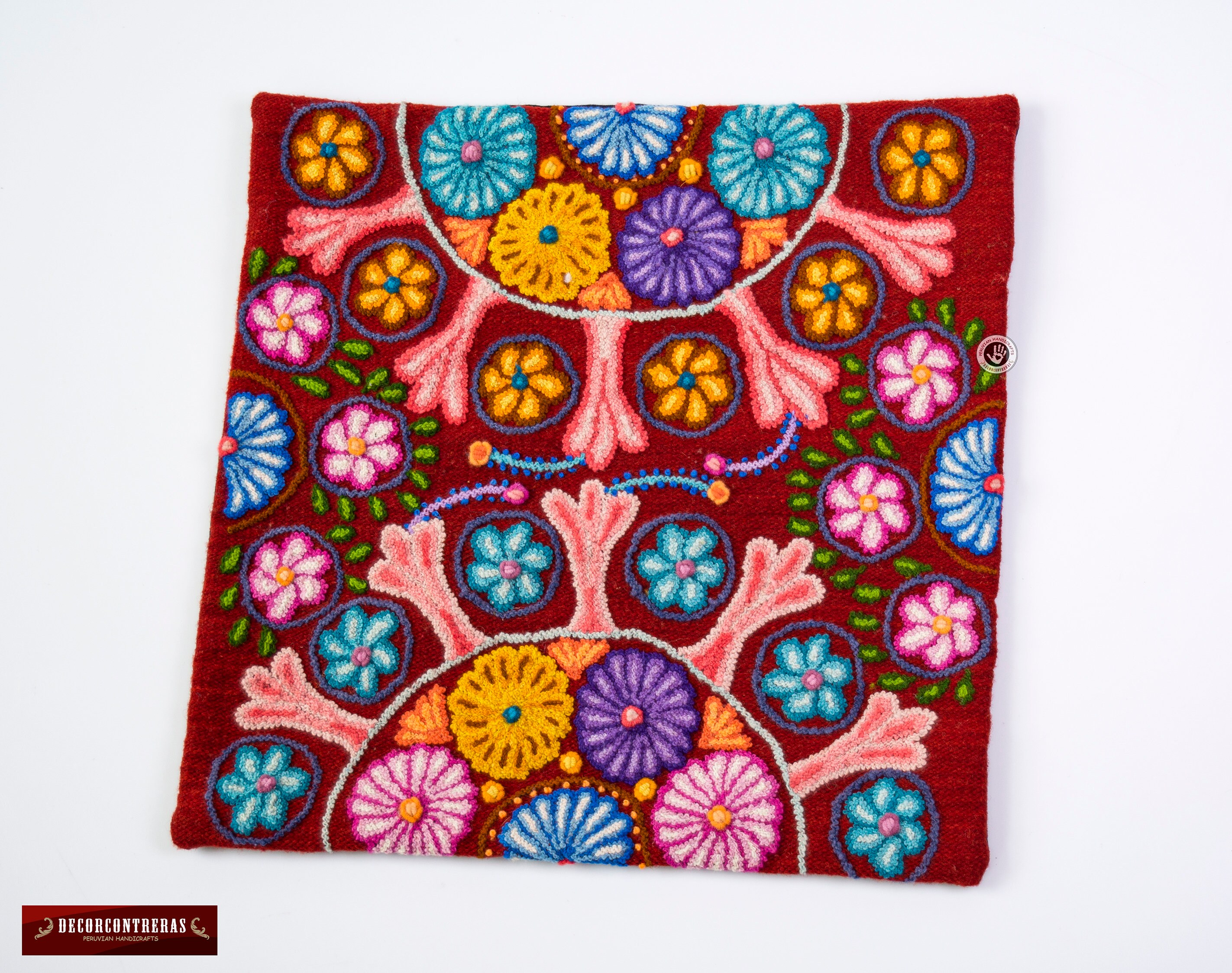 Peruvian Pillows Cover 18x18" Handmade - Embroidered Pillow Cover ...