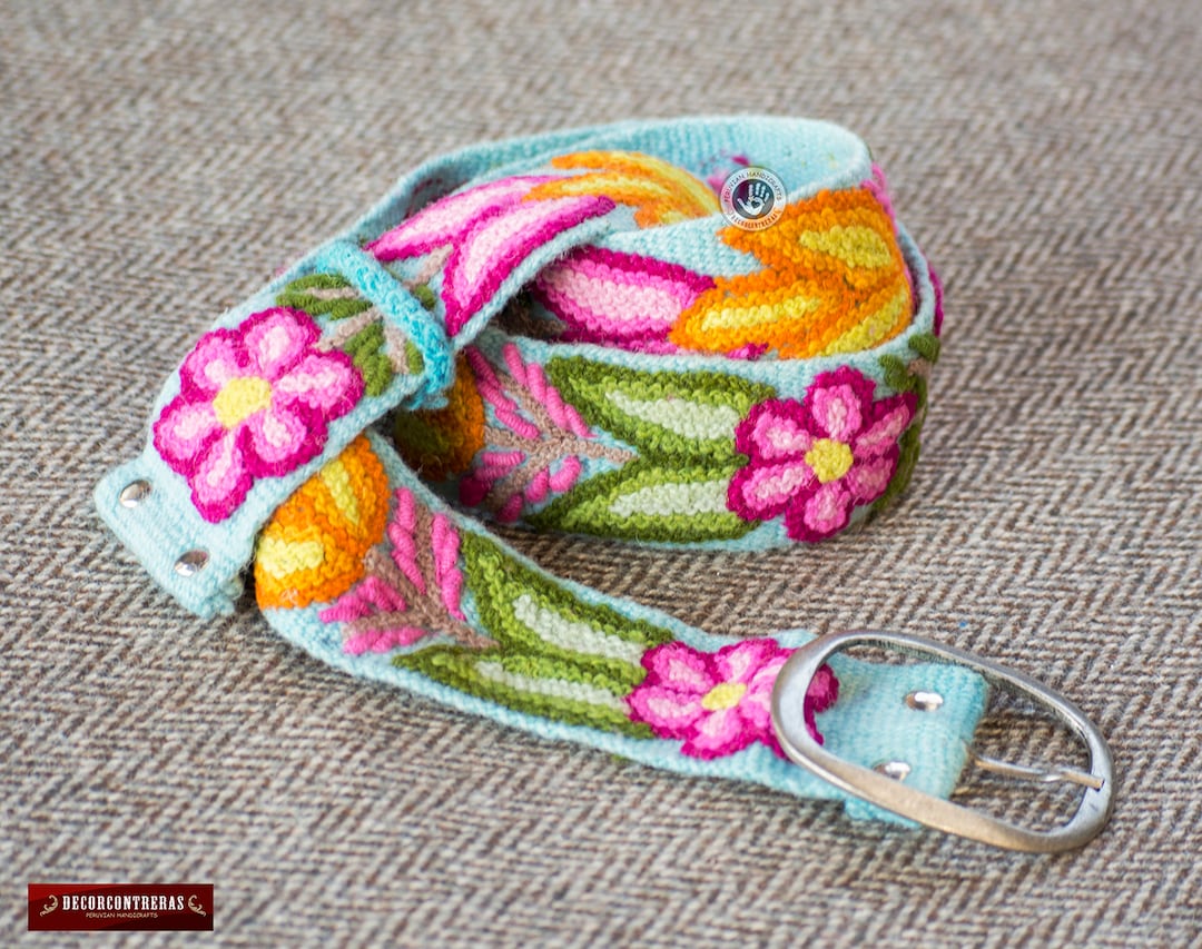Embroidered Belt S-M-L-XL - Womens Belts "celestial" - Sheep Wool ...