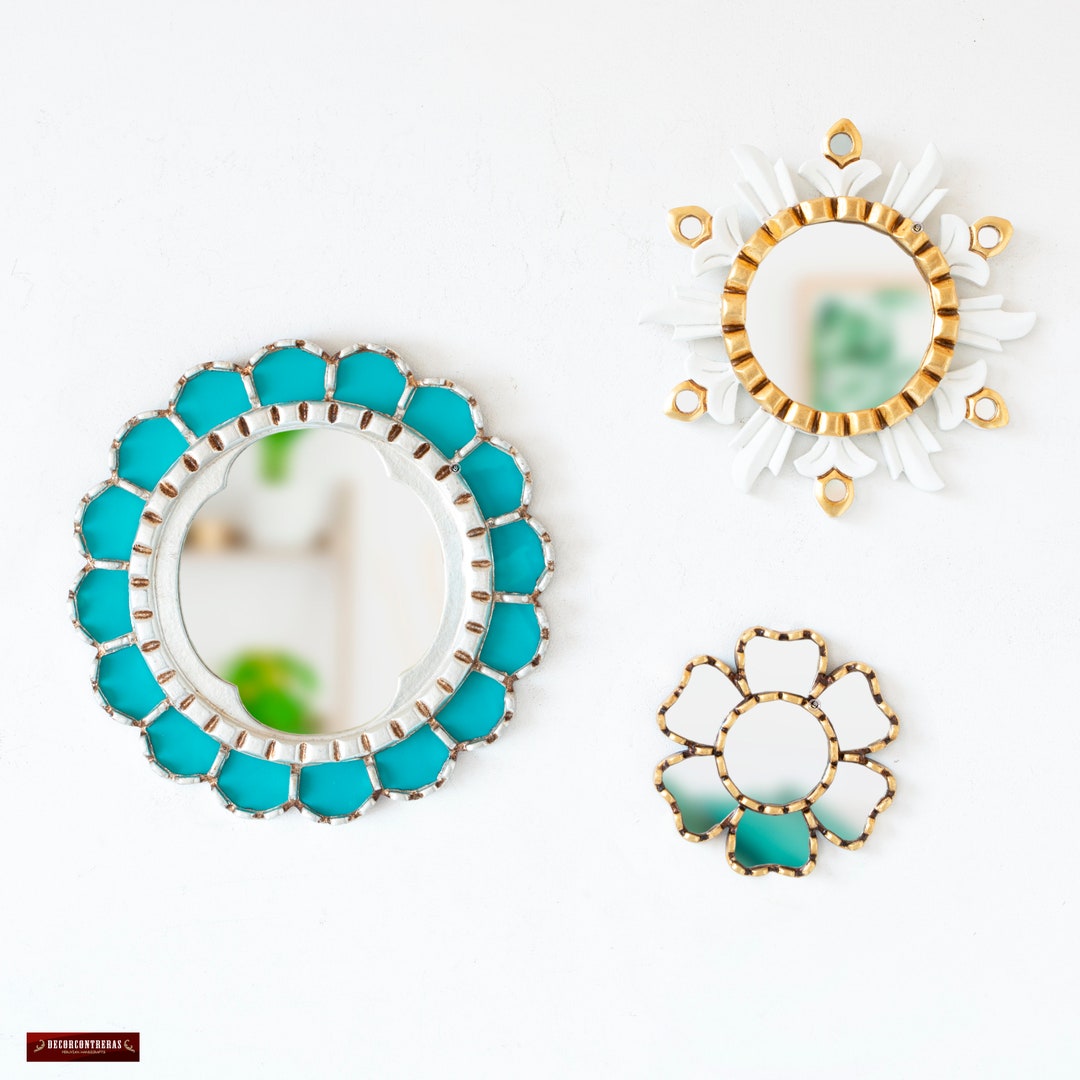 Peruvian Wall Hanging Round Mirror Set 3 for Home Decor | Modern ...