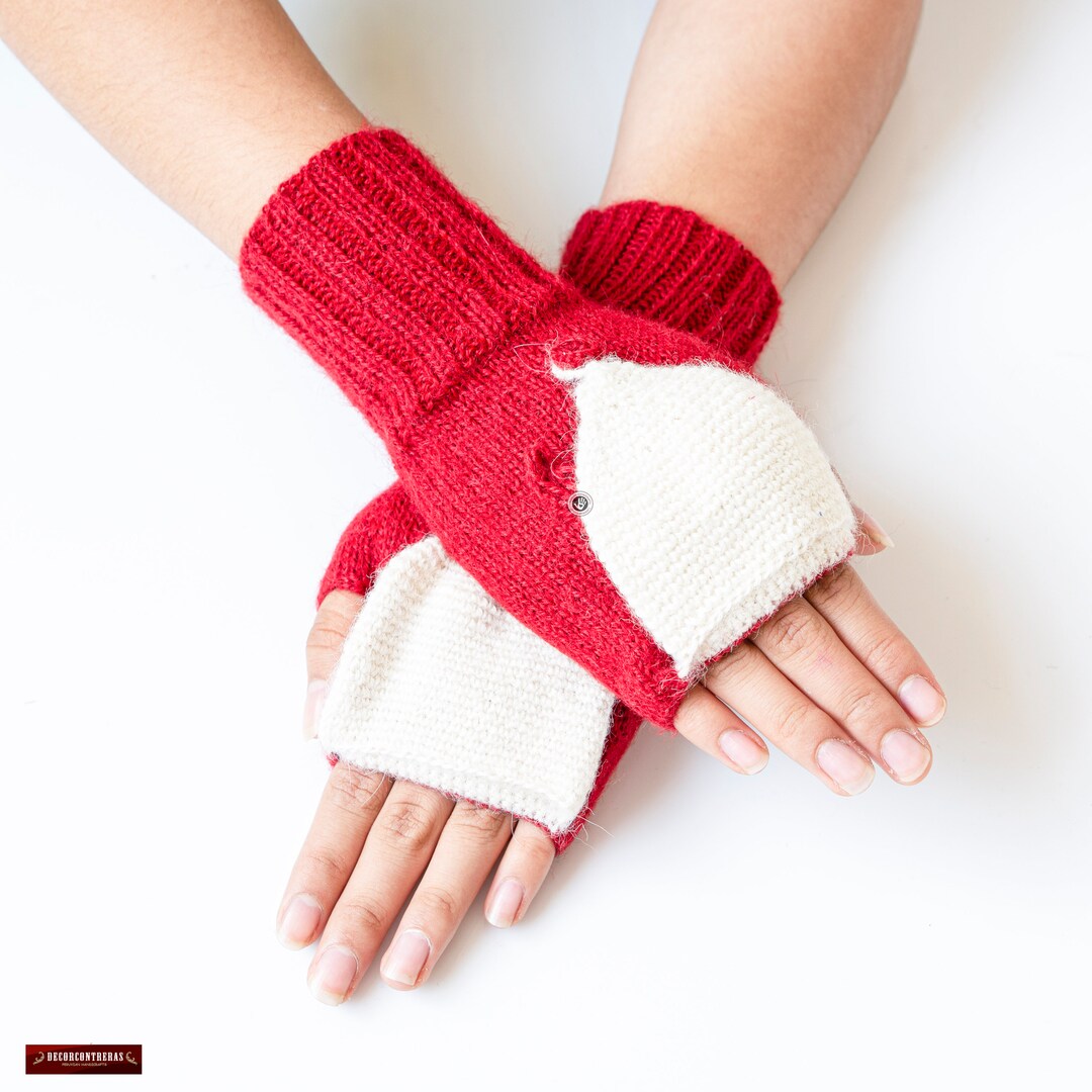 Peruvian Hand-knitted 100% Alpaca Wool Mittens for Womens | Ladies ...