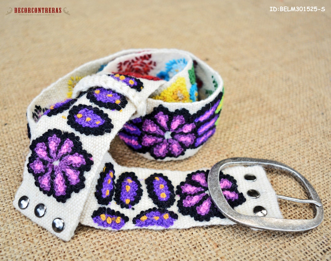 Womans Belts Size Small "magical Bouquet" - Wool Embroidery Belt ...