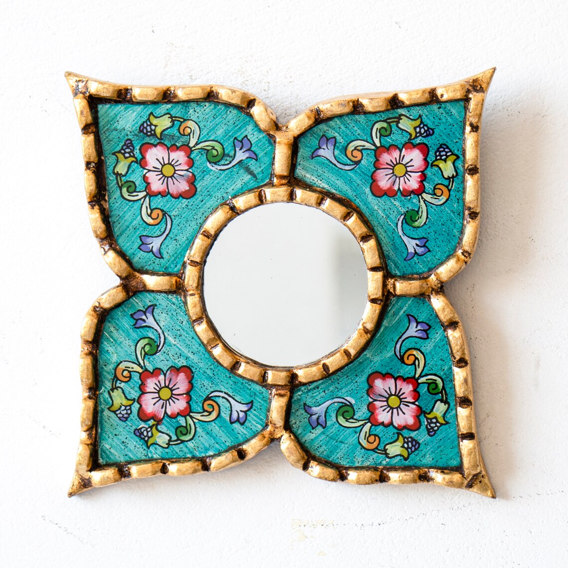 Peruvian Small Turquoise Mirror for Wall Art Room Decoration - Etsy