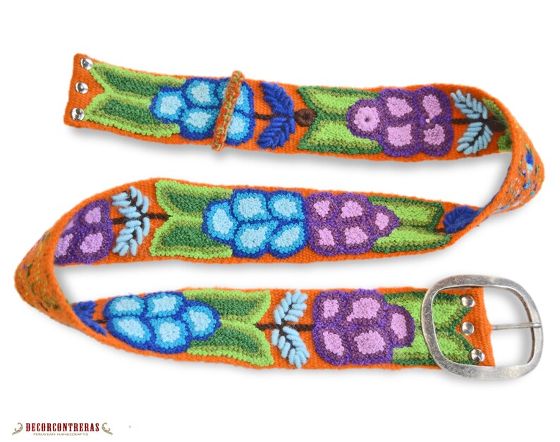 Peruvian Wool Belts Size Small Womens Belts Orange Belt - Etsy