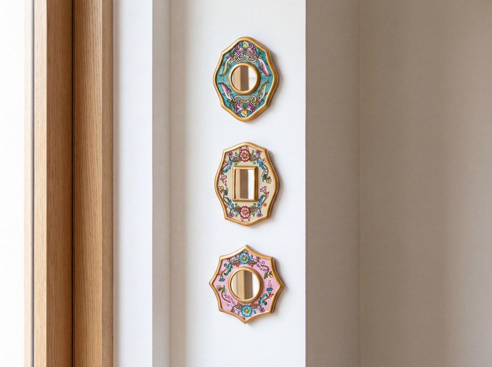 Accent Wall Mini Mirror 4" Set of 3 for Wall Decor From Peru | Unique ...