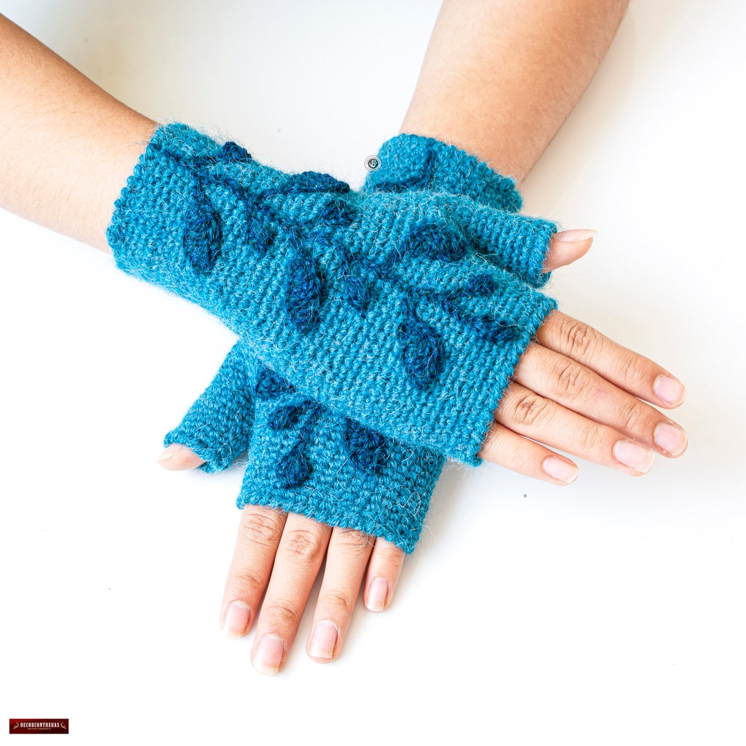 Peruvian Handmade 100% Alpaca Fingerless Mitts for Women Unique Gifts ...