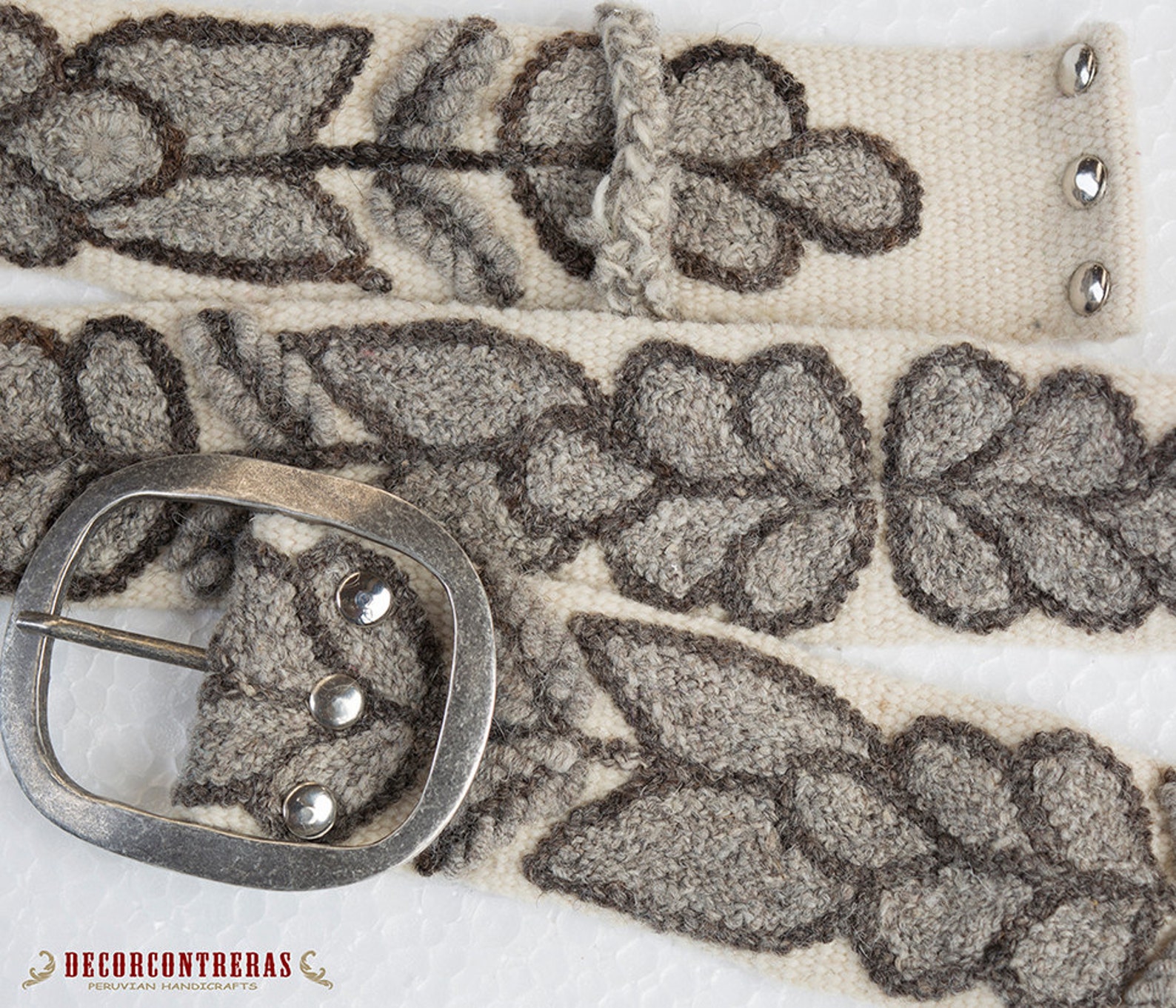 Embroidered Belts Size S,M,L,XL - Wool White Belts "elegant Floral ...