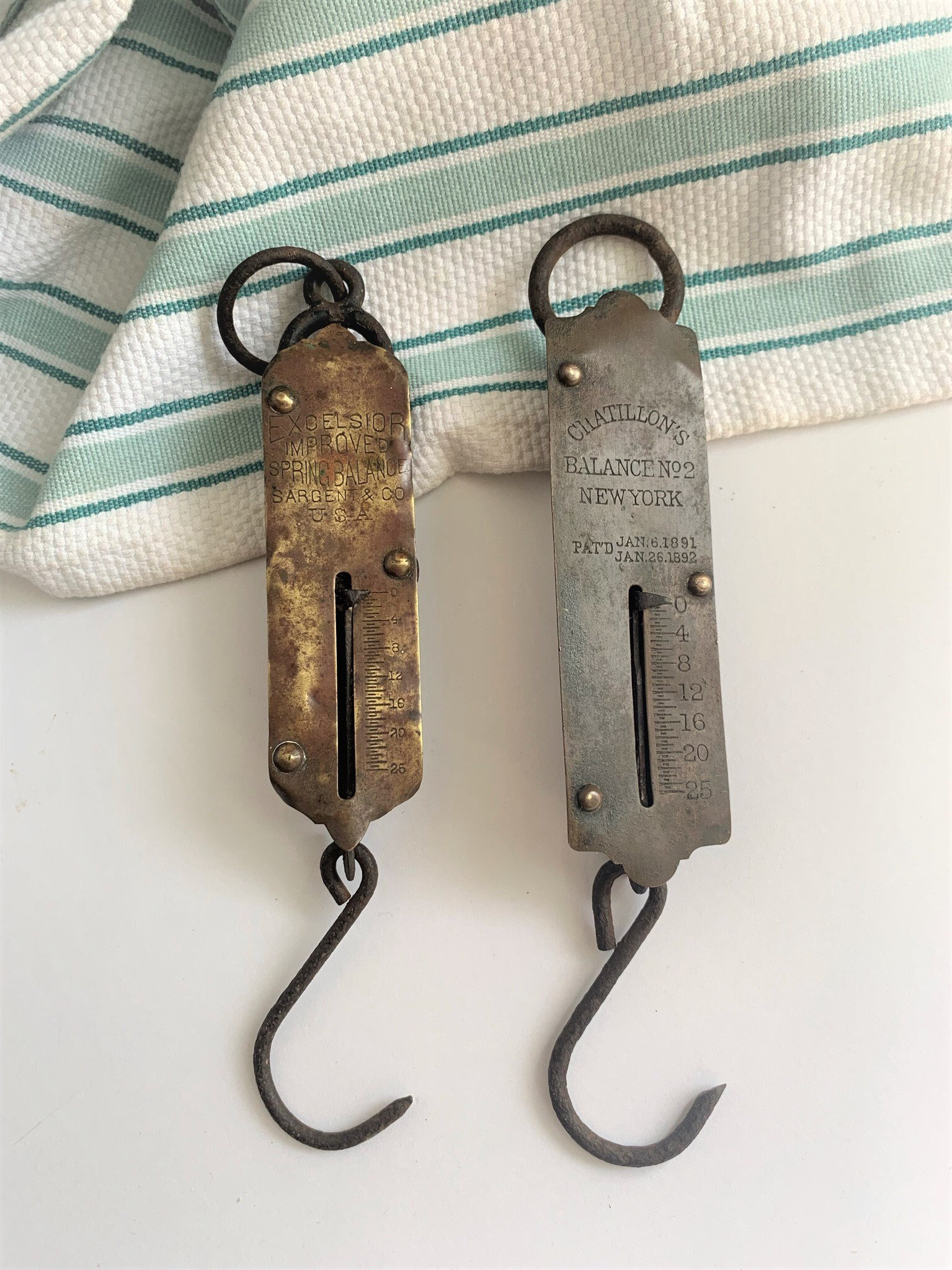Set of 2 Antique Spring Balance Scales Excelsior and - Etsy