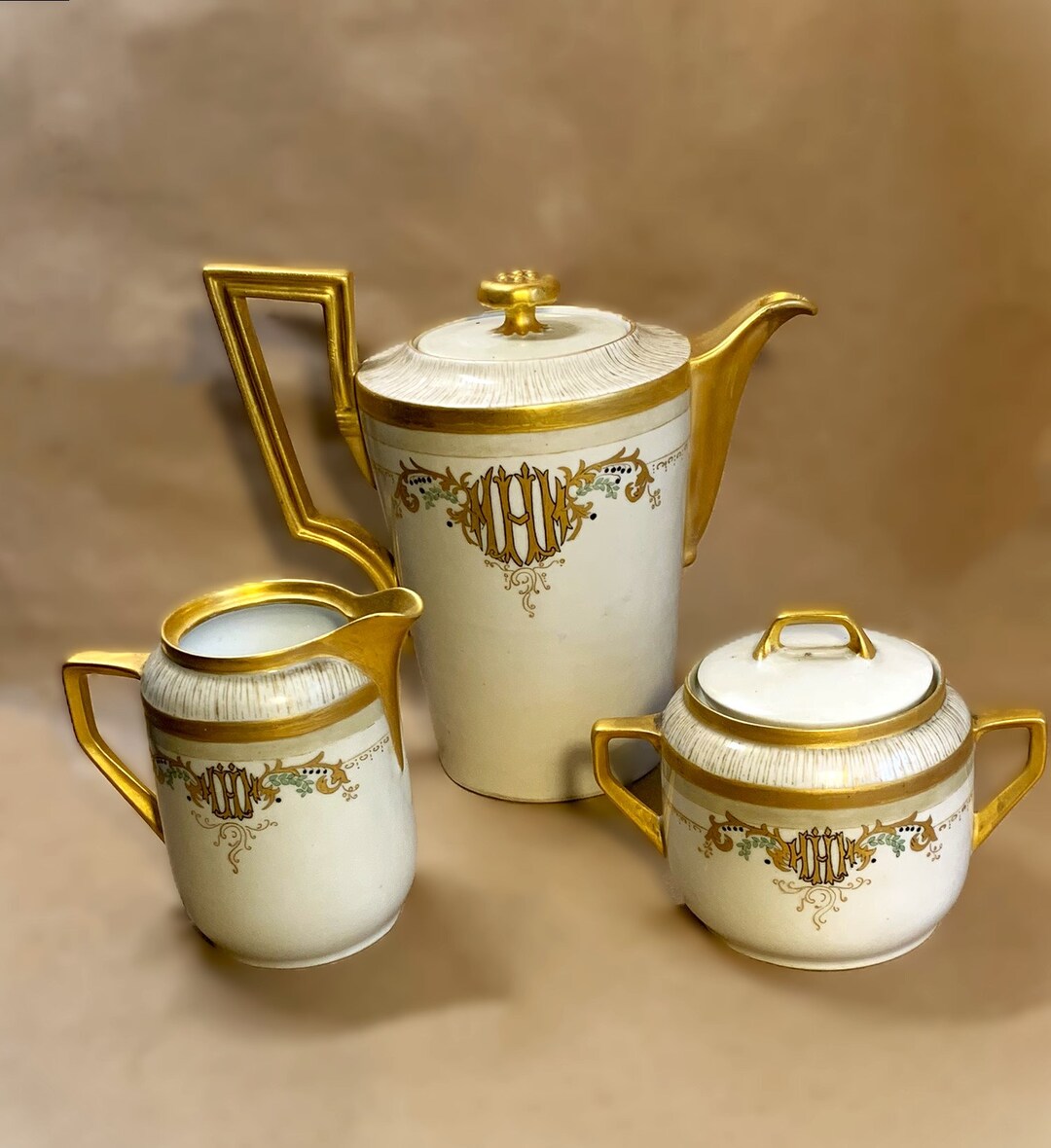Antique Hermann Ohme Art Deco Coffee Set German Porcelain 1915 - Etsy