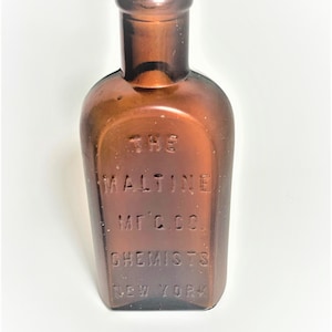 Antique the Maltine MF'G Co Chemists New York Amber Apothecary Medicine ...
