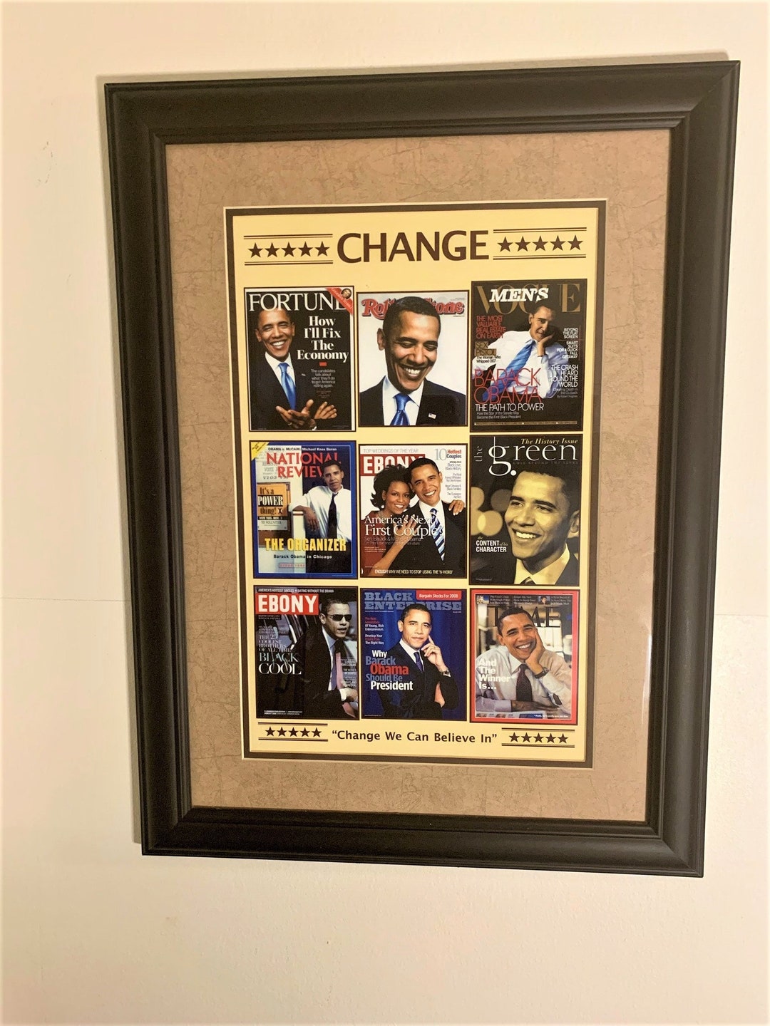 Barack Obama Commemorative Magazine Cover Collage Framed Art - Etsy