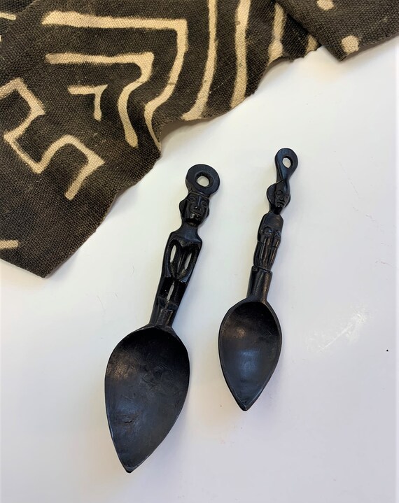 Vintage African Figural Carved Craft Spoons 2 - Etsy