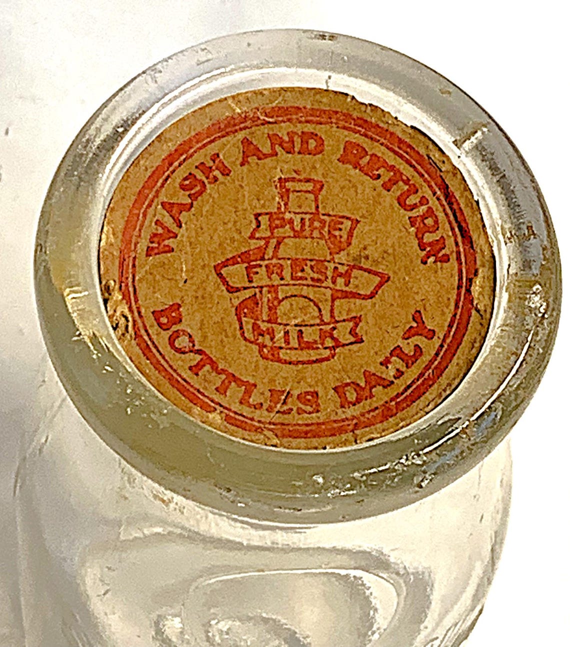 Vintage TMC Thatcher Mfg Co. Half Pint Milk Bottle With Paper Top Cap ...