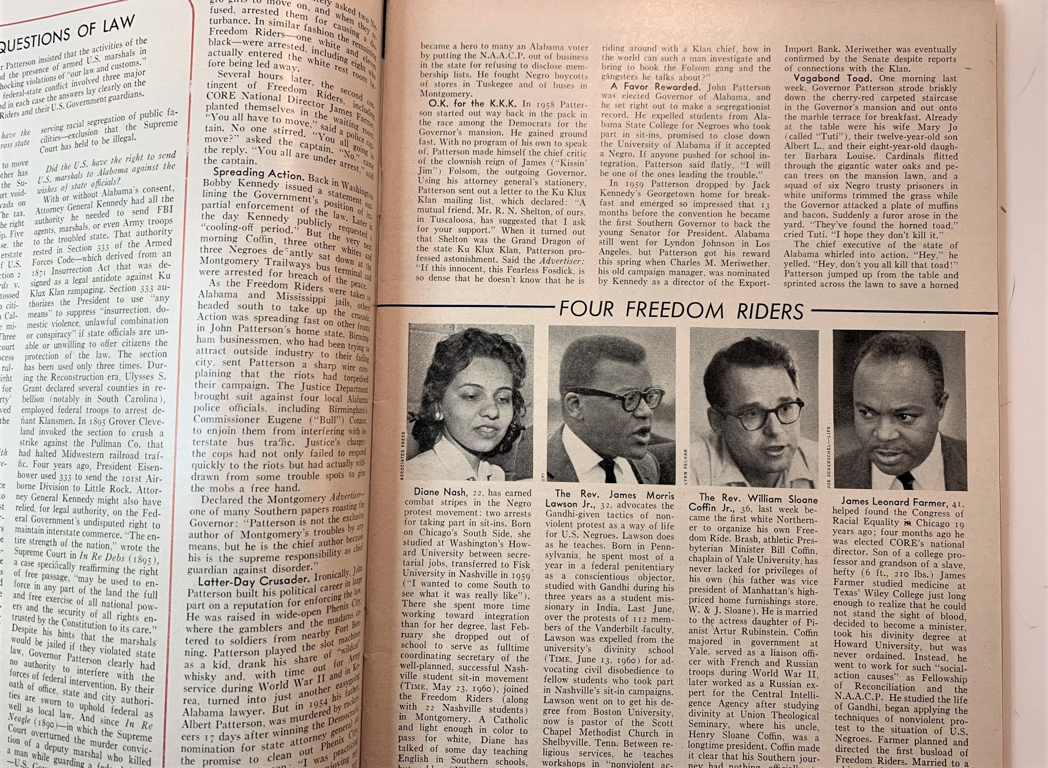 1961 Time Magazine Featuring the South and the Freedom Riders - Etsy