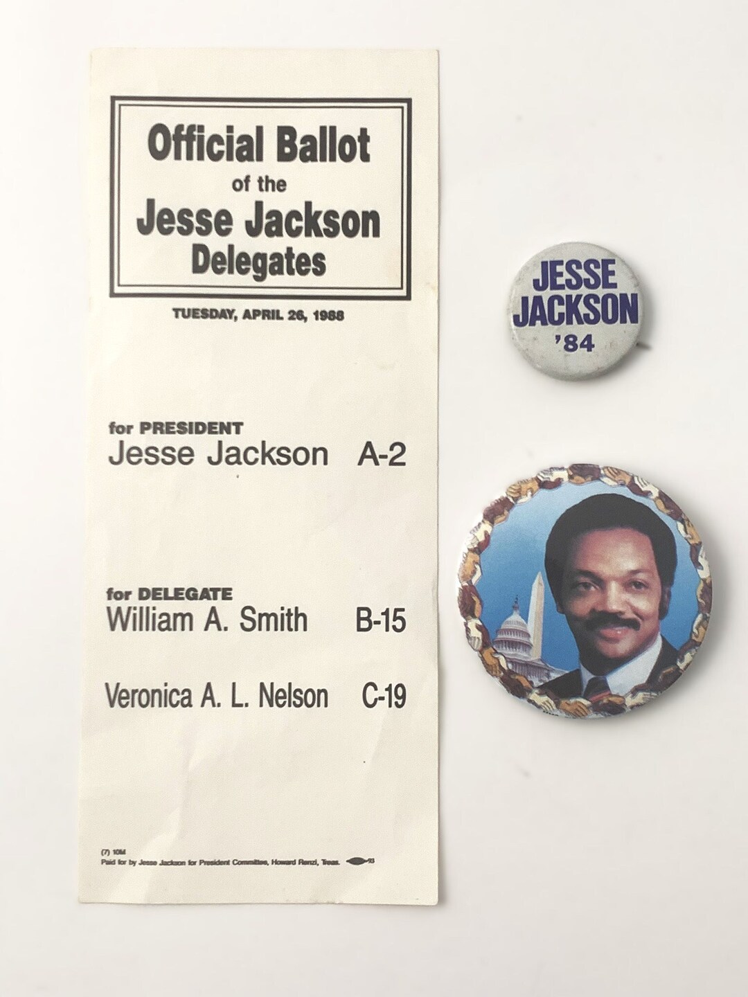 1988 Official Ballot Jesse Jackson and Delegates - Etsy