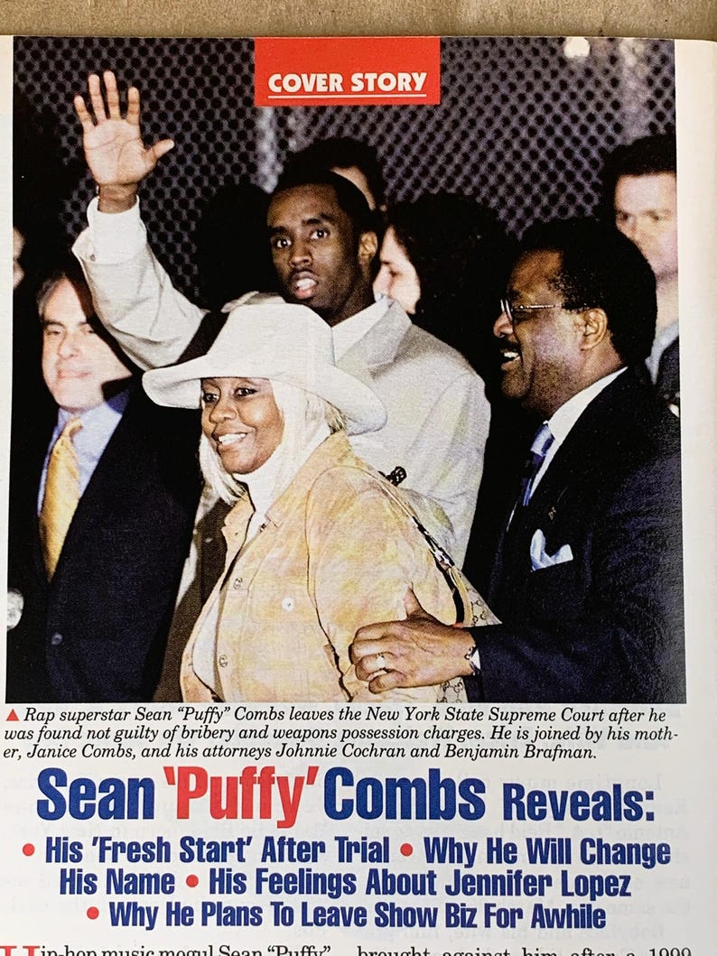 2001 Jet Magazine Features Sean 'puffy" Combs - Etsy