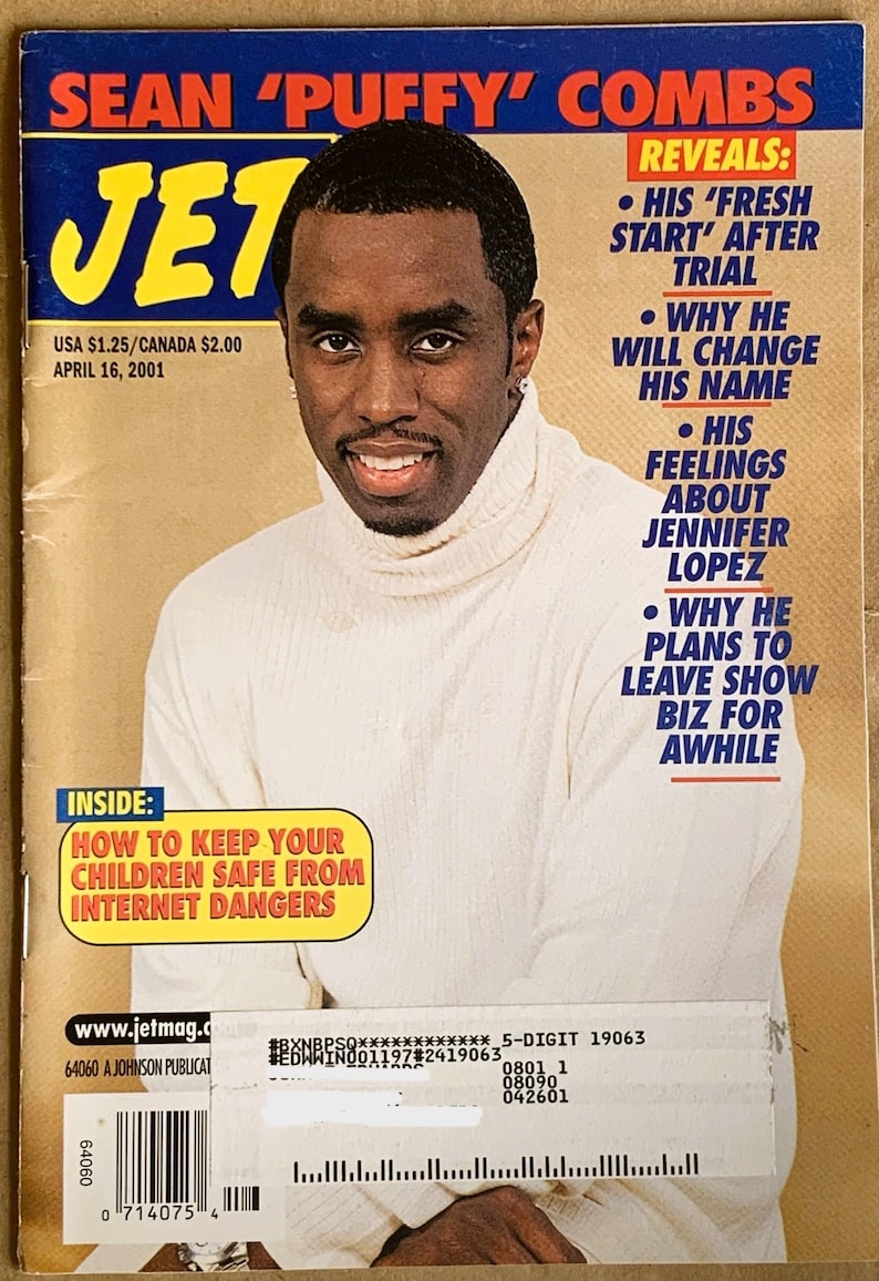 2001 Jet Magazine Features Sean 'puffy" Combs - Etsy