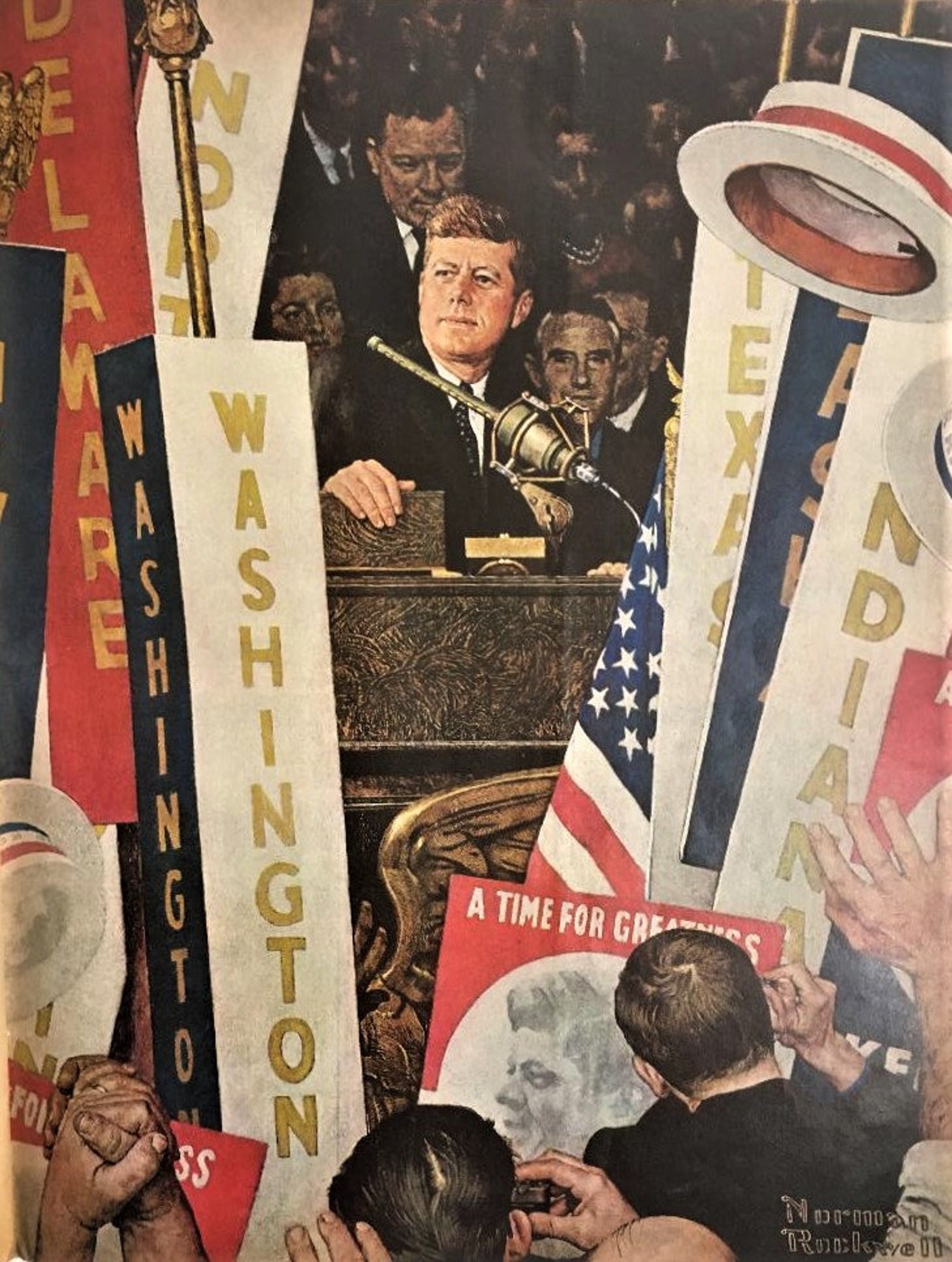 1962 Look Magazine JFK Convention Norman Rockwell JFK - Etsy