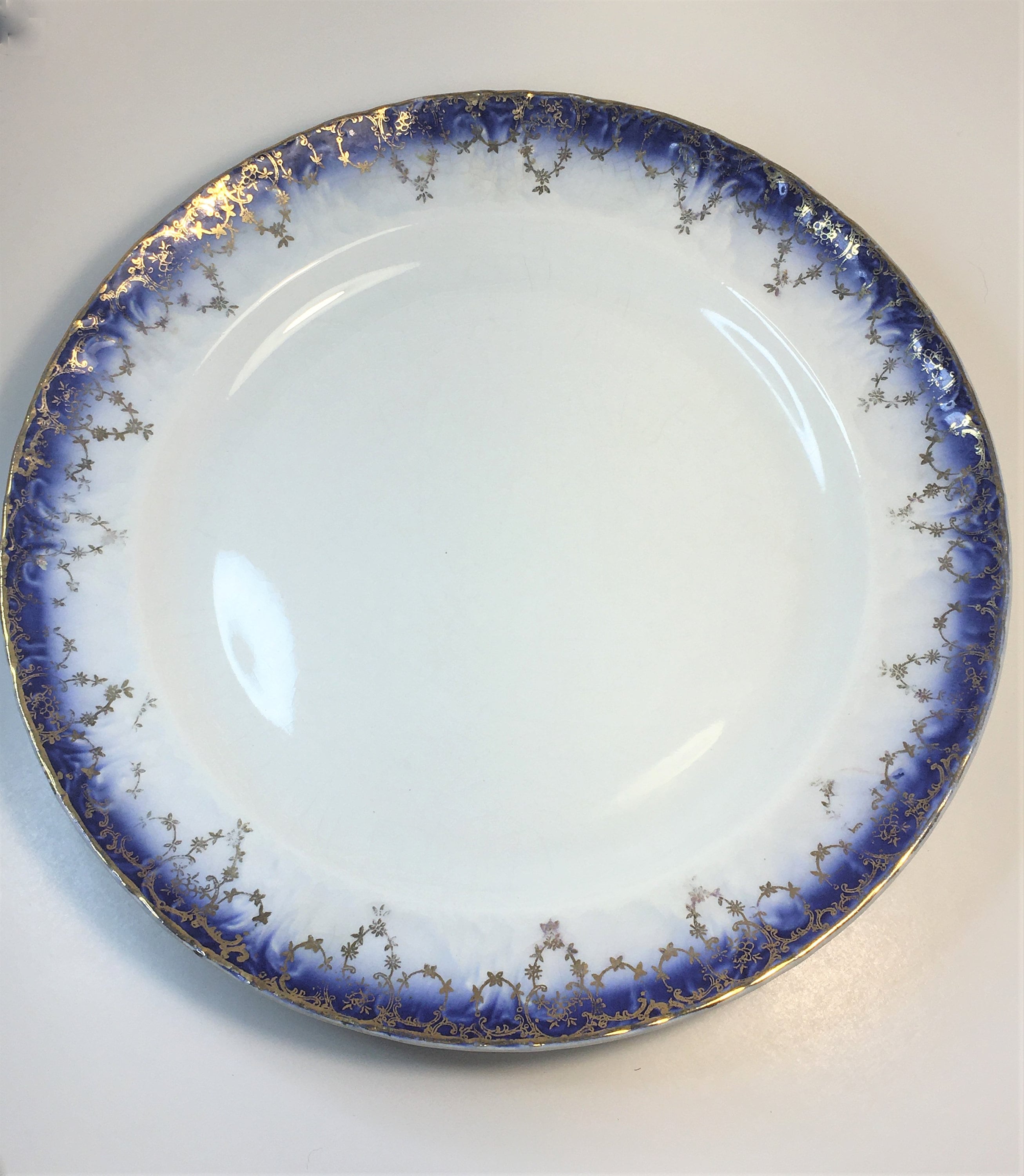 Antique Victorian Era Blue Flow Plate - Etsy