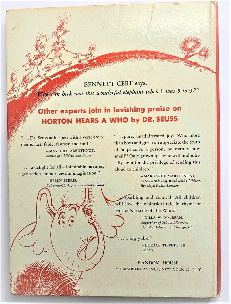 Vintage Early Dr. Seuss Horton Hears a Who Children's Book - Etsy