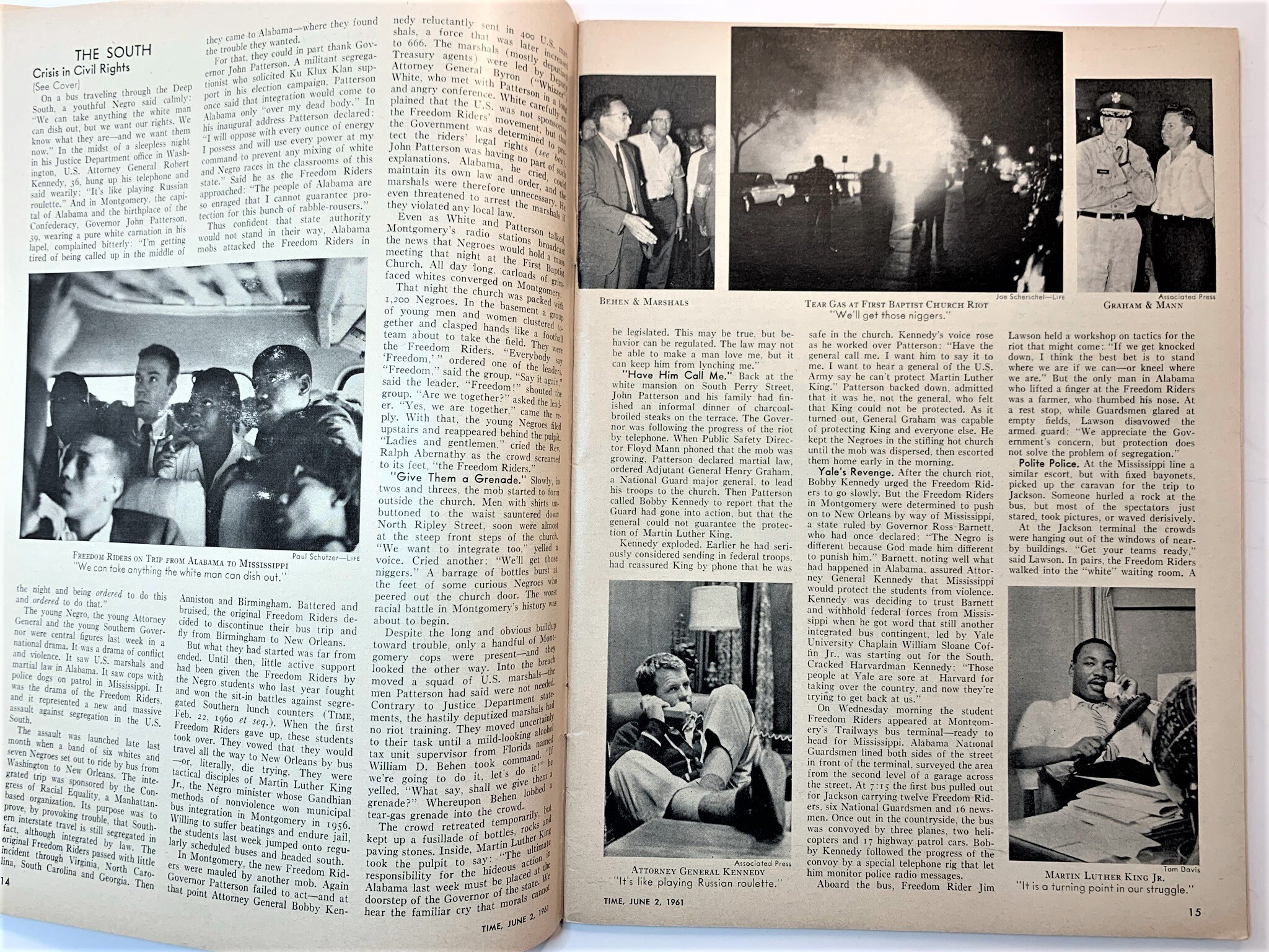 1961 Time Magazine Featuring the South and the Freedom Riders - Etsy