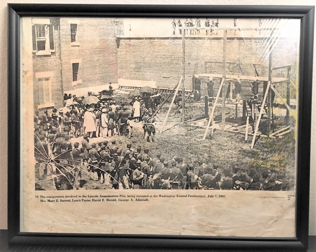 Rare Vintage Print of 1865 Photo Print Execution of Abraham Lincoln ...