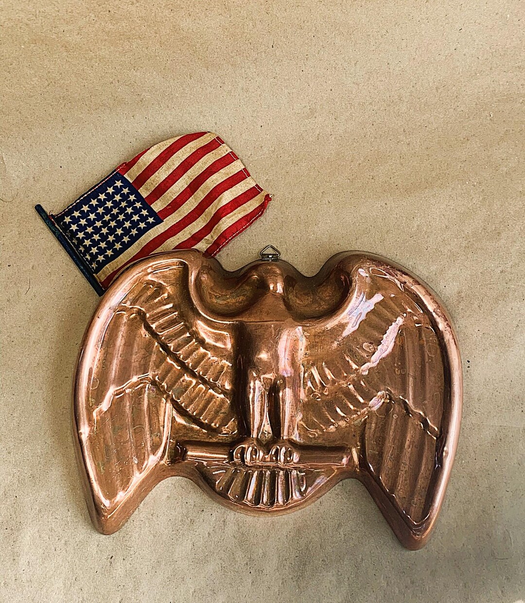 Vintage Brass American Eagle Kitchen Mold Cake Mold Jello Gelatin Mold ...