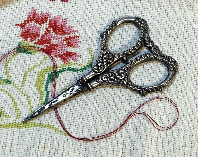 19th Century Victorian Era Sterling Embroidery Scissors, Antique ...