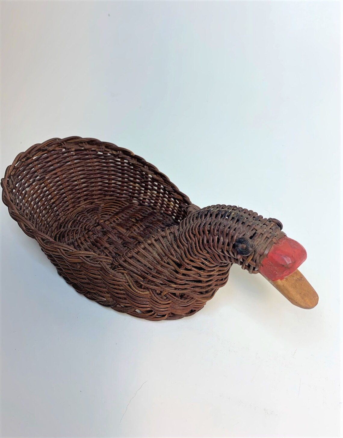 Vintage Handmade Wicker Duck Goose Basket With Wood Bill - Etsy UK