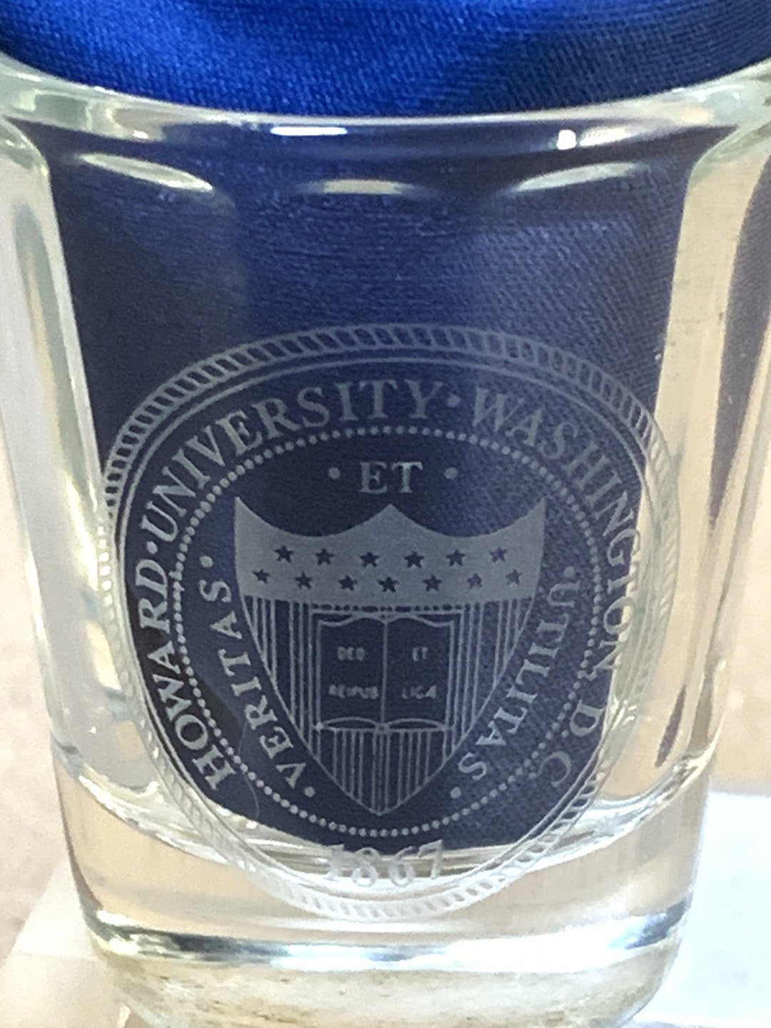 Etched Glass Howard University Shot Glass With University Seal ...
