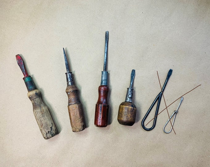 Vintage Wood Handle Screw Drivers Set of 4 - Etsy