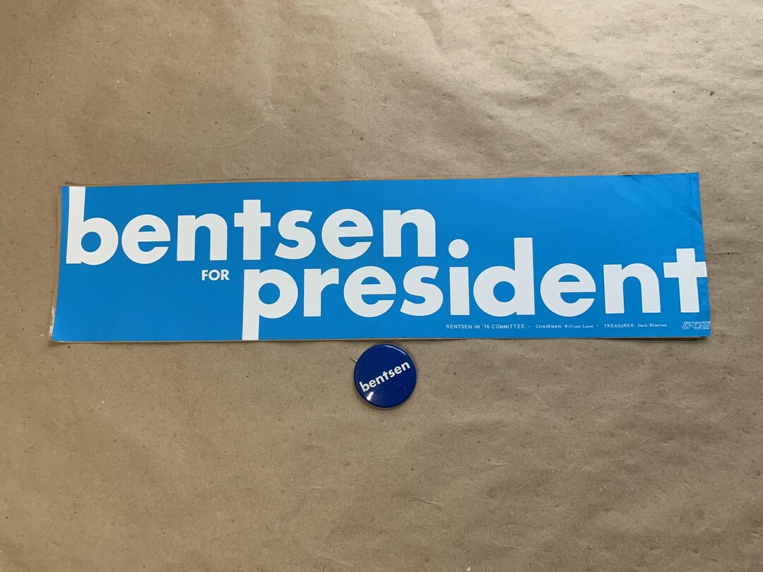 1976 Bentsen for President Sticker and Pinback Button - Etsy