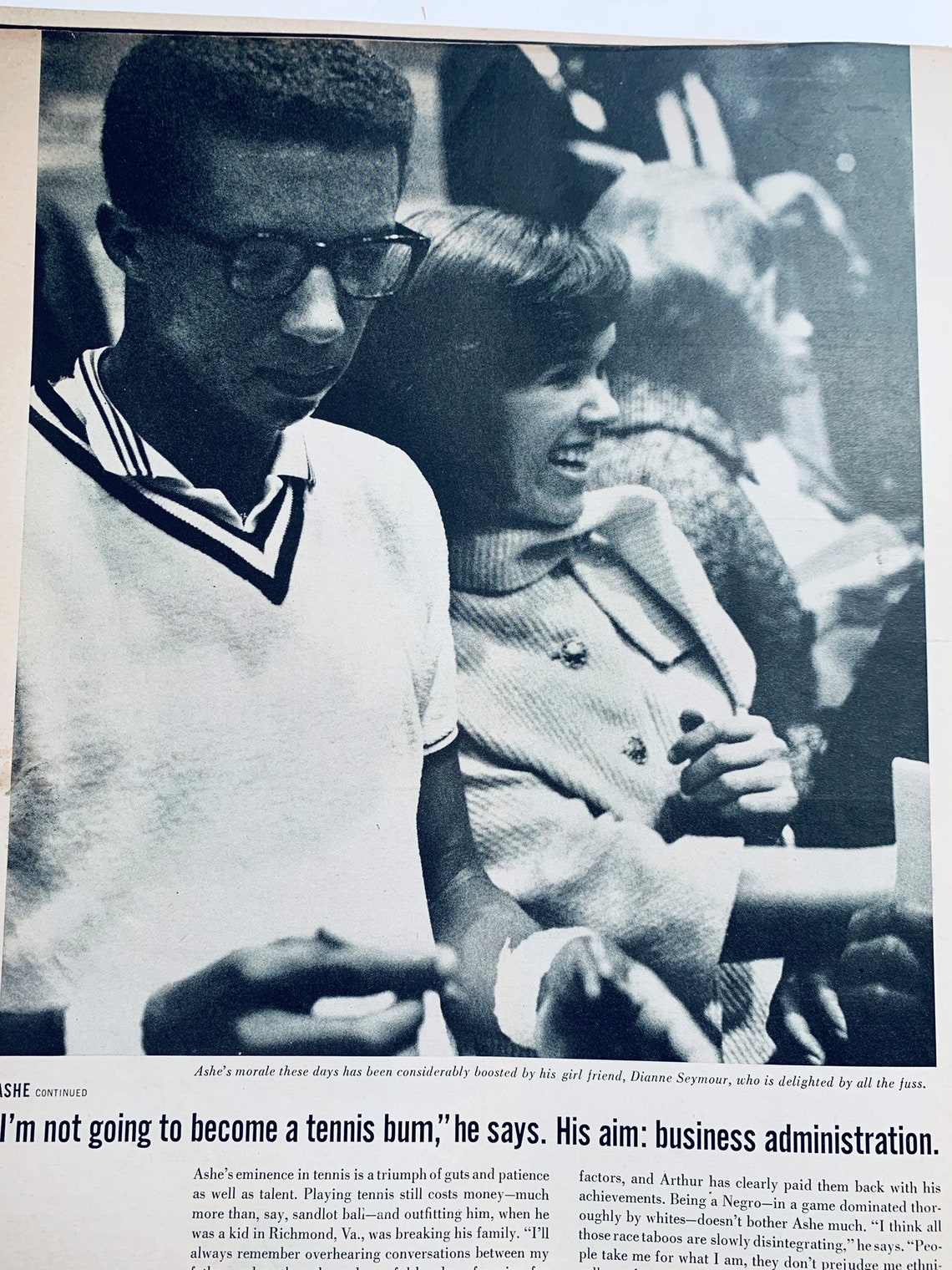 1966 Look Magazine Features Arthur Ashe-new Tennis Star Sofia Loren ...
