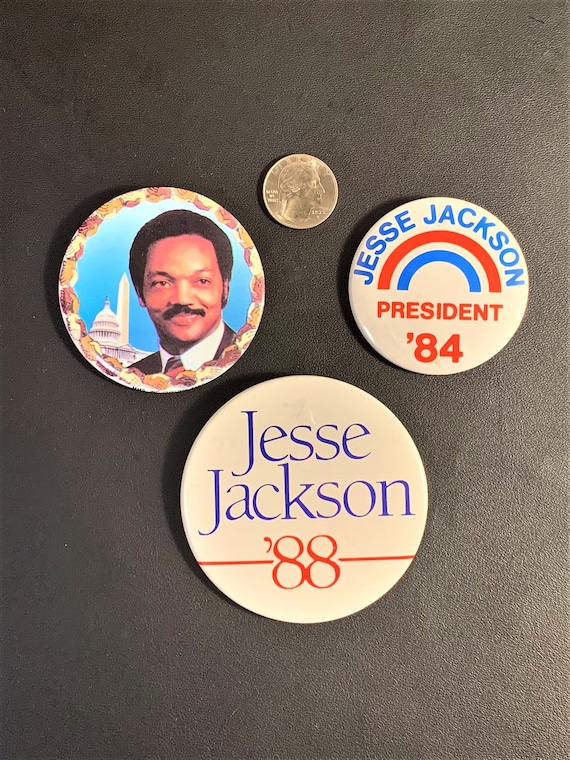 Set of 3 Jesse Jackson Presidential Campaign Pin Back… - Gem