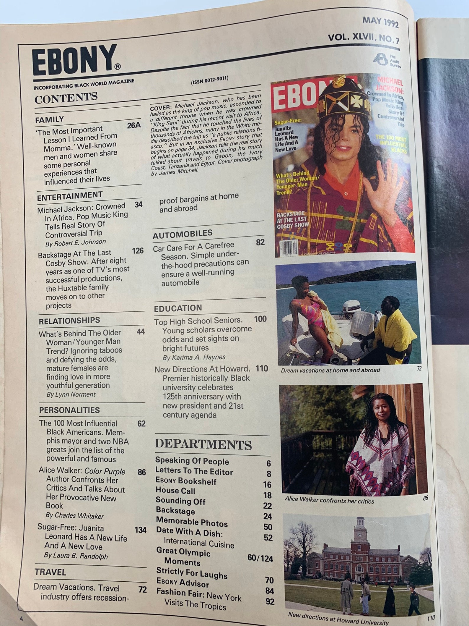 1992 Ebony Magazine Features Michael Jackson Howard University - Etsy