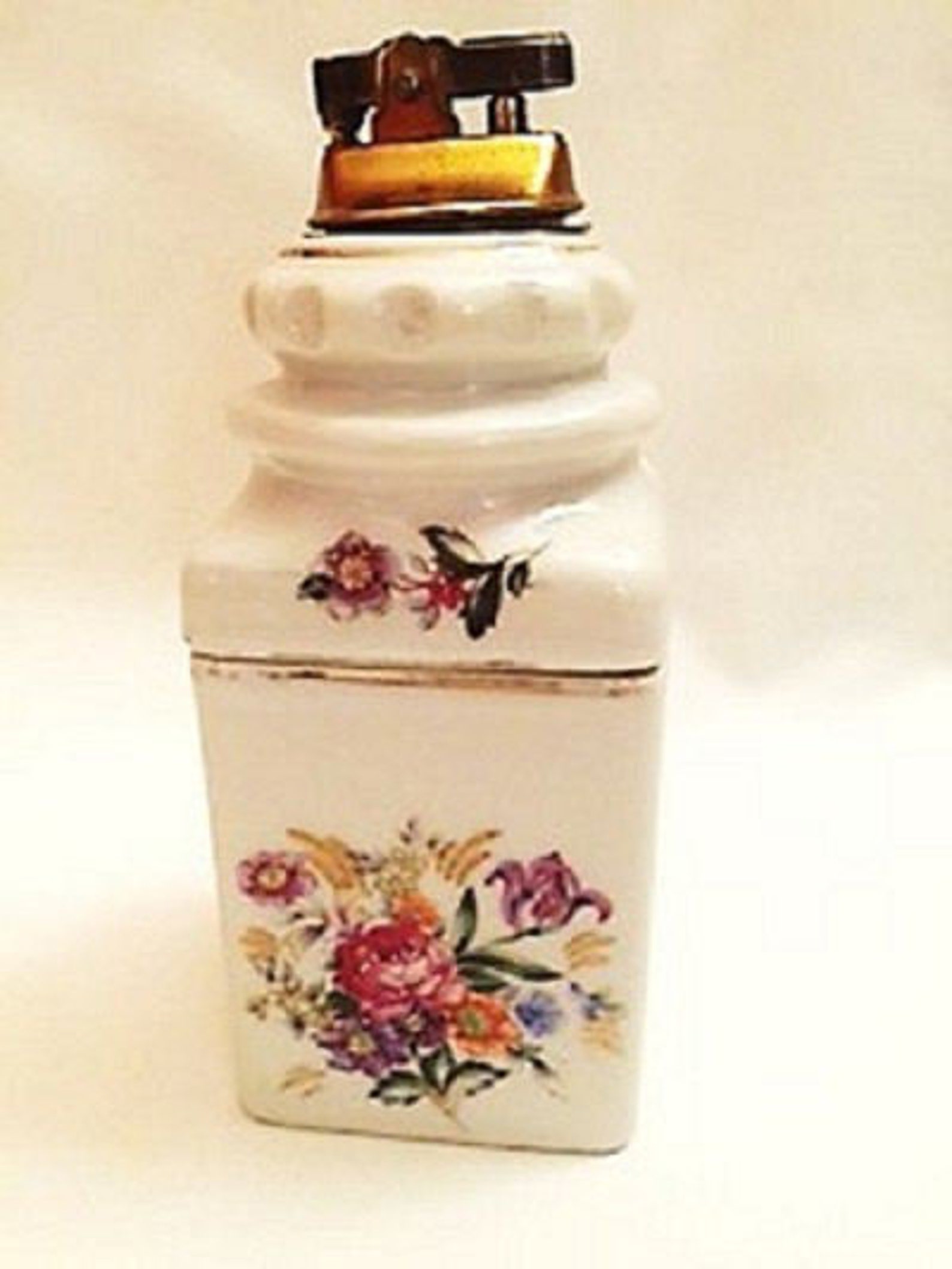 Vintage Porcelain Cigarette Box and Lighter - Etsy