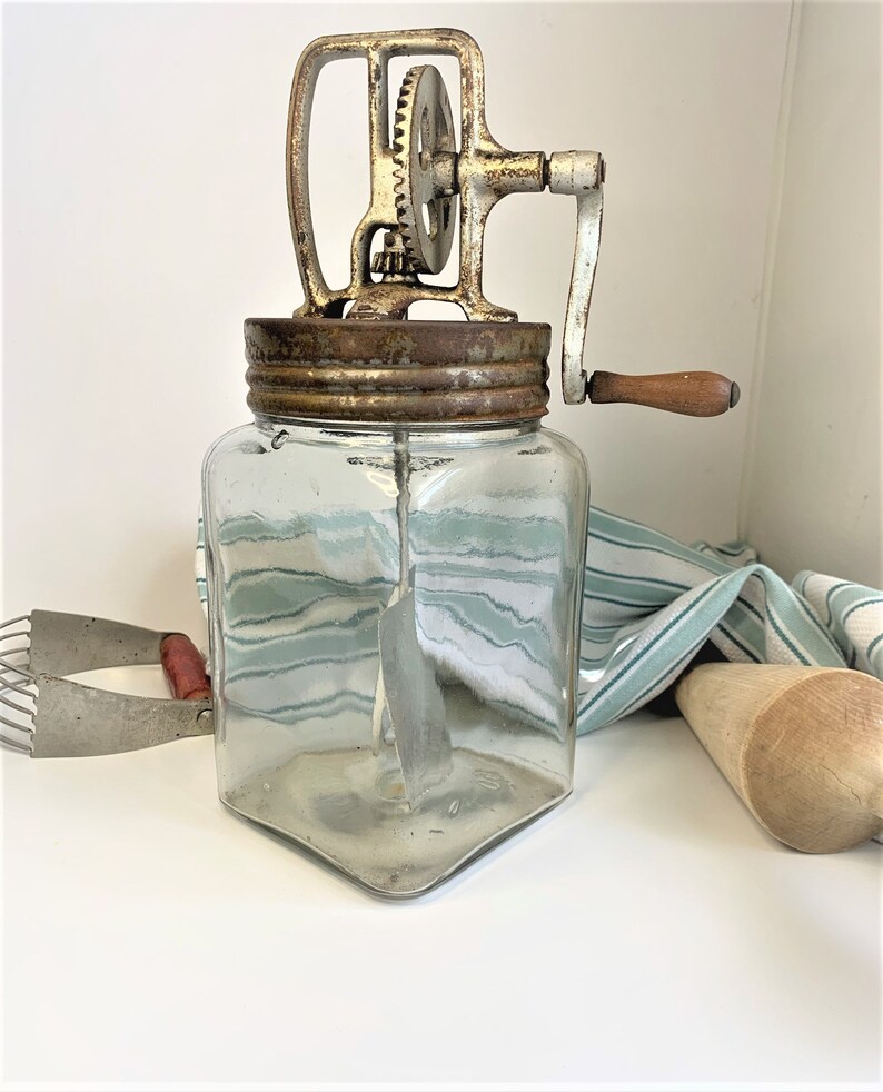 Antique Glass Butter Churn - Etsy