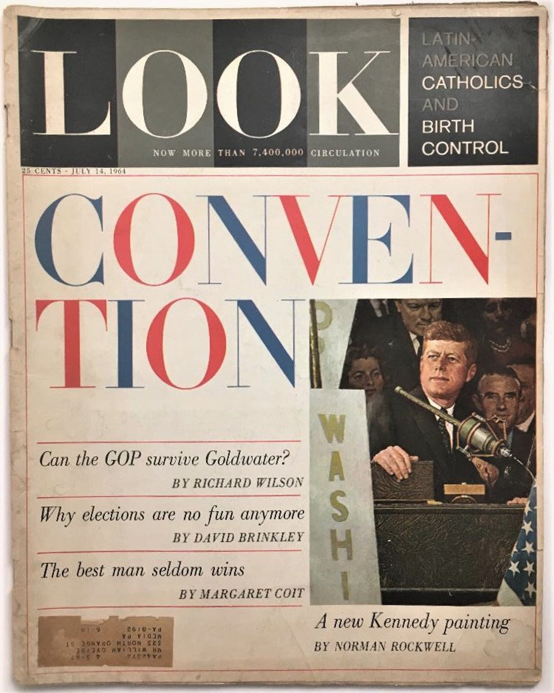 1962 Look Magazine JFK Convention" Norman Rockwell JFK Portrait - Etsy