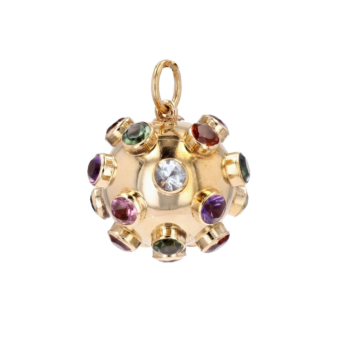 1970s Fine Stones 18 Karat Yellow Gold Spoutnik Shape Pendant - Etsy