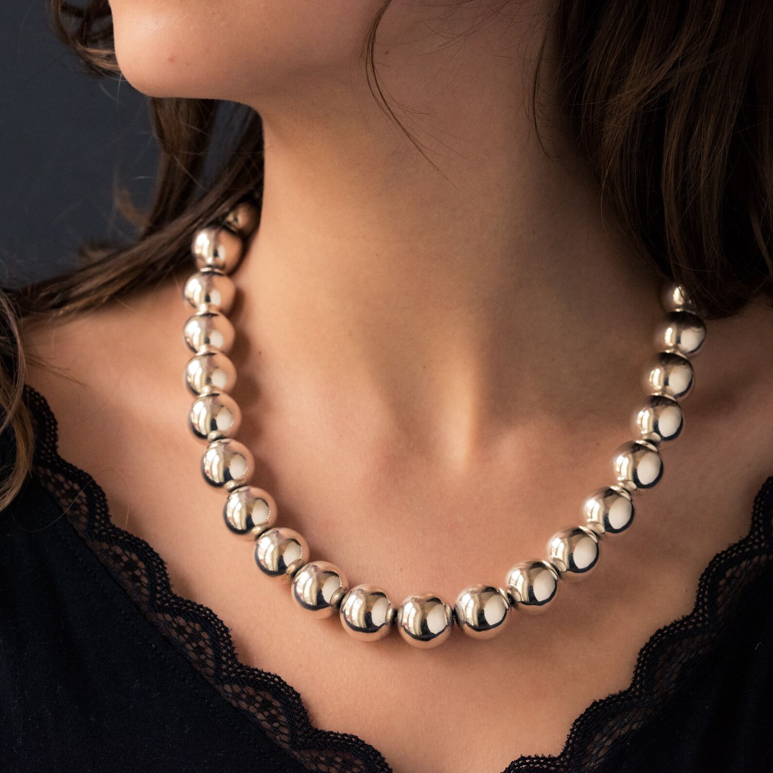 New Modern Silver Pearls Choker Necklace - Etsy