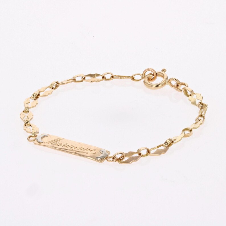 French 20th Century 18 Karat Yellow Gold Baby Curb Maryvonne Bracelet ...