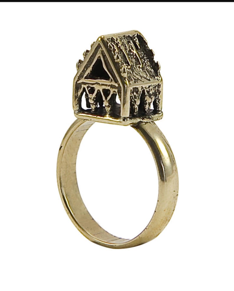 Ancient Jewish Wedding Ring With House. Boho Ring Jewish House Ring - Etsy