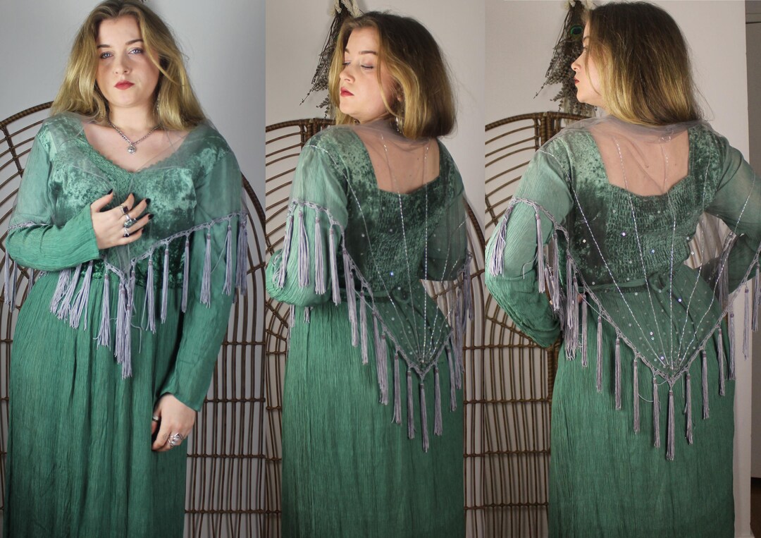 Vintage VTG 90's 1990's Anthea Crawford Silver Grey Delicate Mesh ...