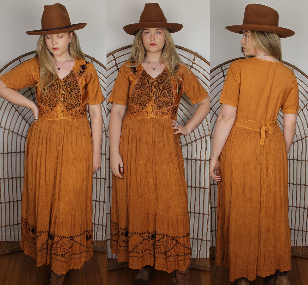 Vintage VTG 90's 1990's M.P.H. Indian Rayon Heavily Embroidered and ...