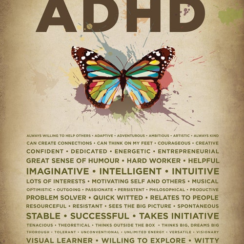 ADHD Poster Brain - Etsy